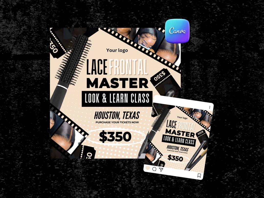 Look and Learn Lace Mastery Class Flyer DIY Hair Training Masterclass ...