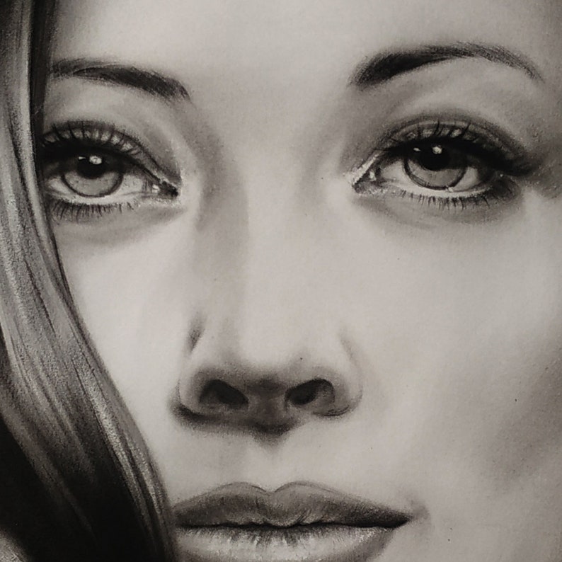 Hand Drawn Portrait Realistic Custom Portrait Drawing From Photo ...