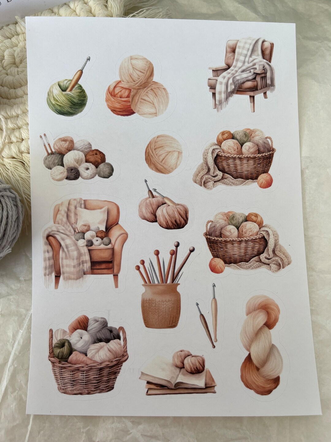 Sticker Sheet, Craft Lover Stickers, Sticker, Stickers, Crochet ...