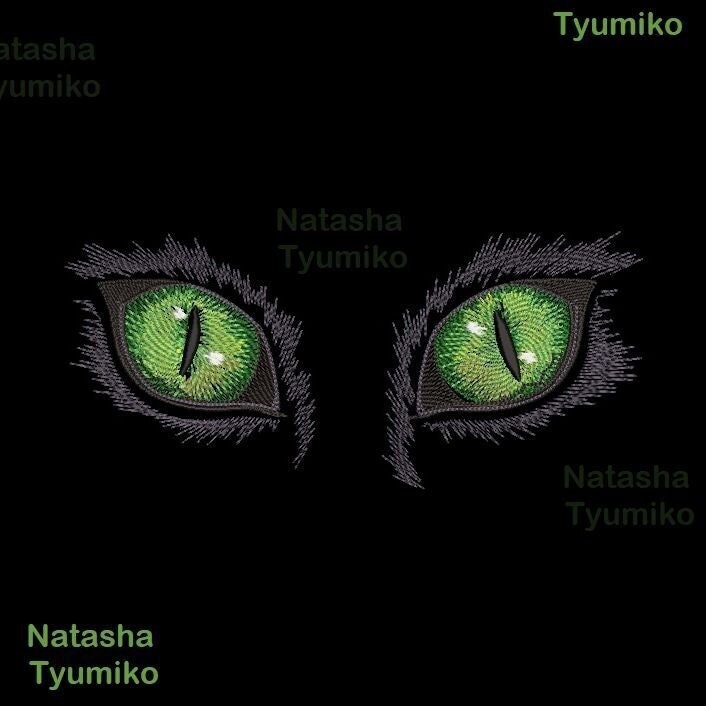 Cat Eyes Machine Embroidery Design, Realistic Cat Eyes Embroidery, Eyes ...