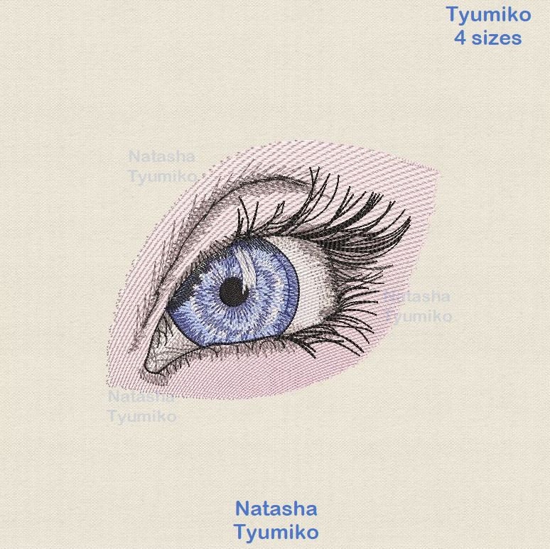 Woman Eye Machine Embroidery Design, Eyes Girl With Lashes Embroidery ...