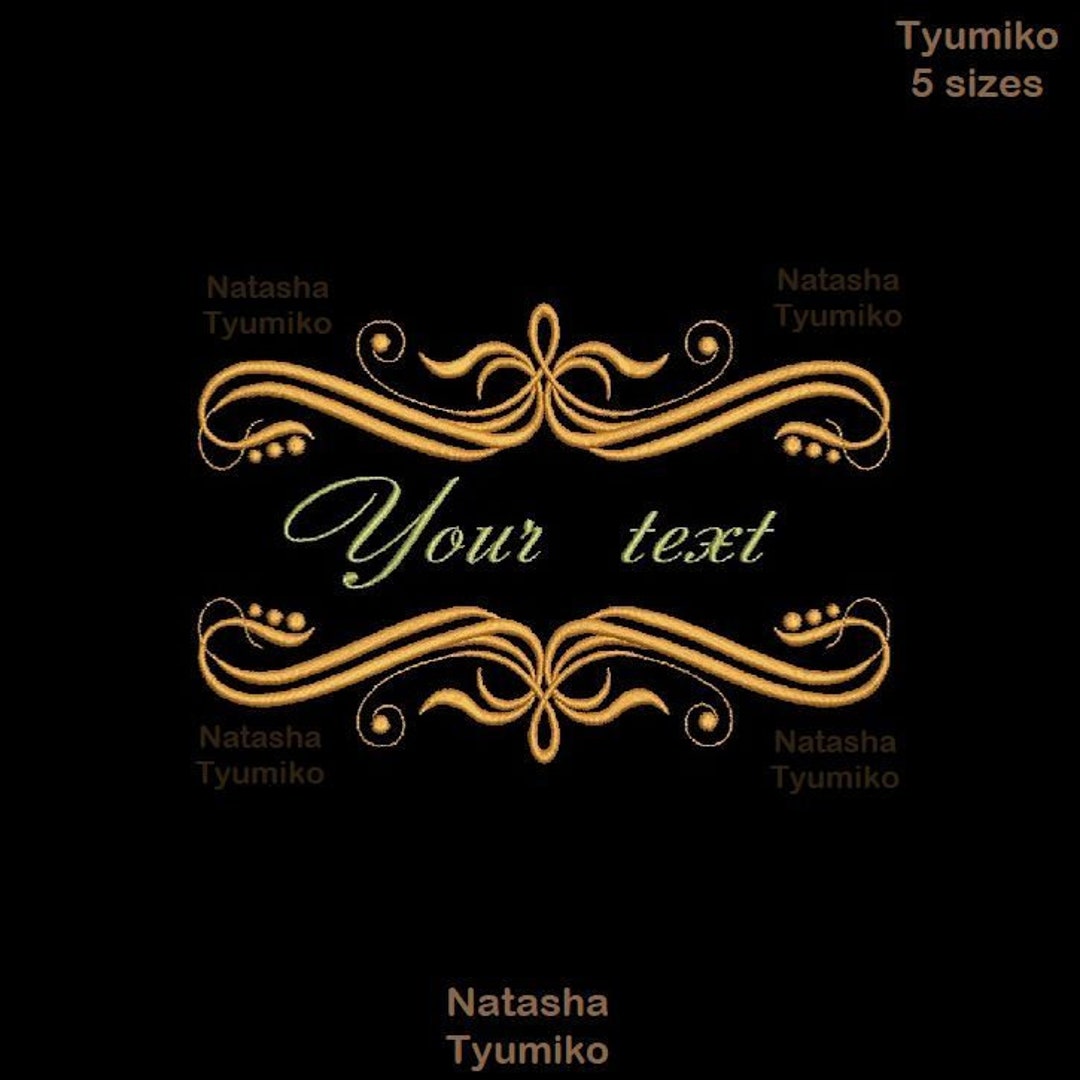 Ornate Motif Frame Machine Embroidery Design for Monogram Letter Font ...