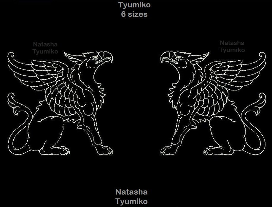 Griffin Wings Machine Embroidery Design, Animal Heraldic Eagle Lion ...