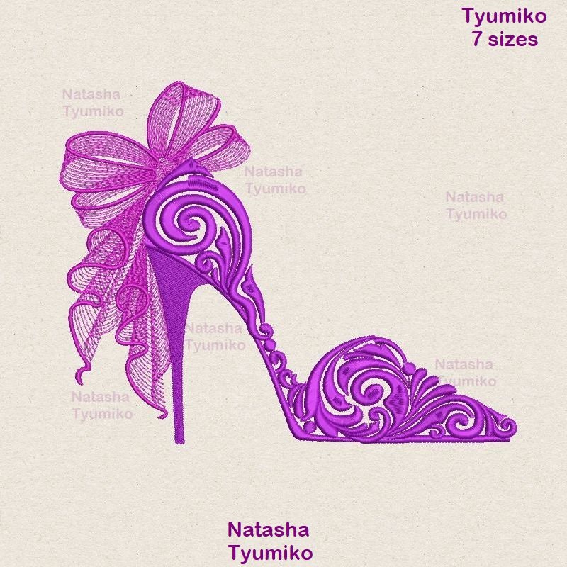 Bridal Shoe Embroidery Design, Woman High Heel Shoe Embroidery Pattern ...