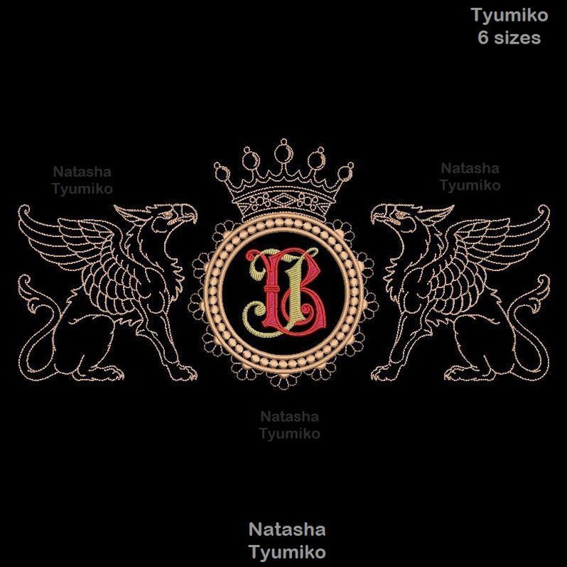 Griffin Wings Machine Embroidery Design, Animal Heraldic Eagle Lion ...