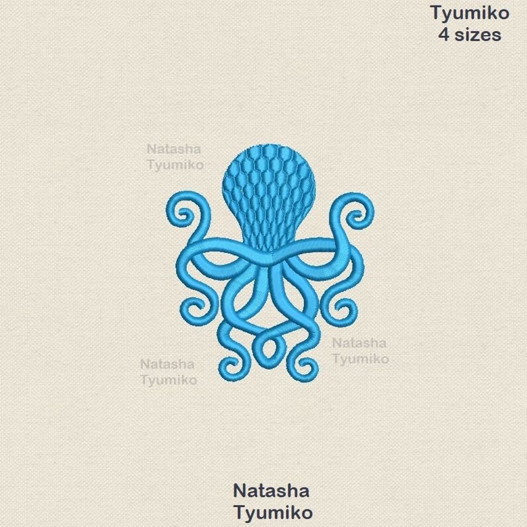 Octopus Mini Machine Embroidery Design, Sea Animal Octopus Embroidery ...