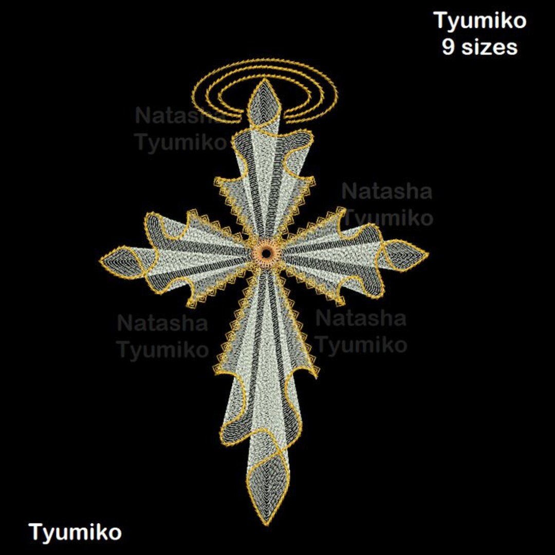 Cross Lace Style Embroidery Design, Religious Cross Embroidery Pattern ...