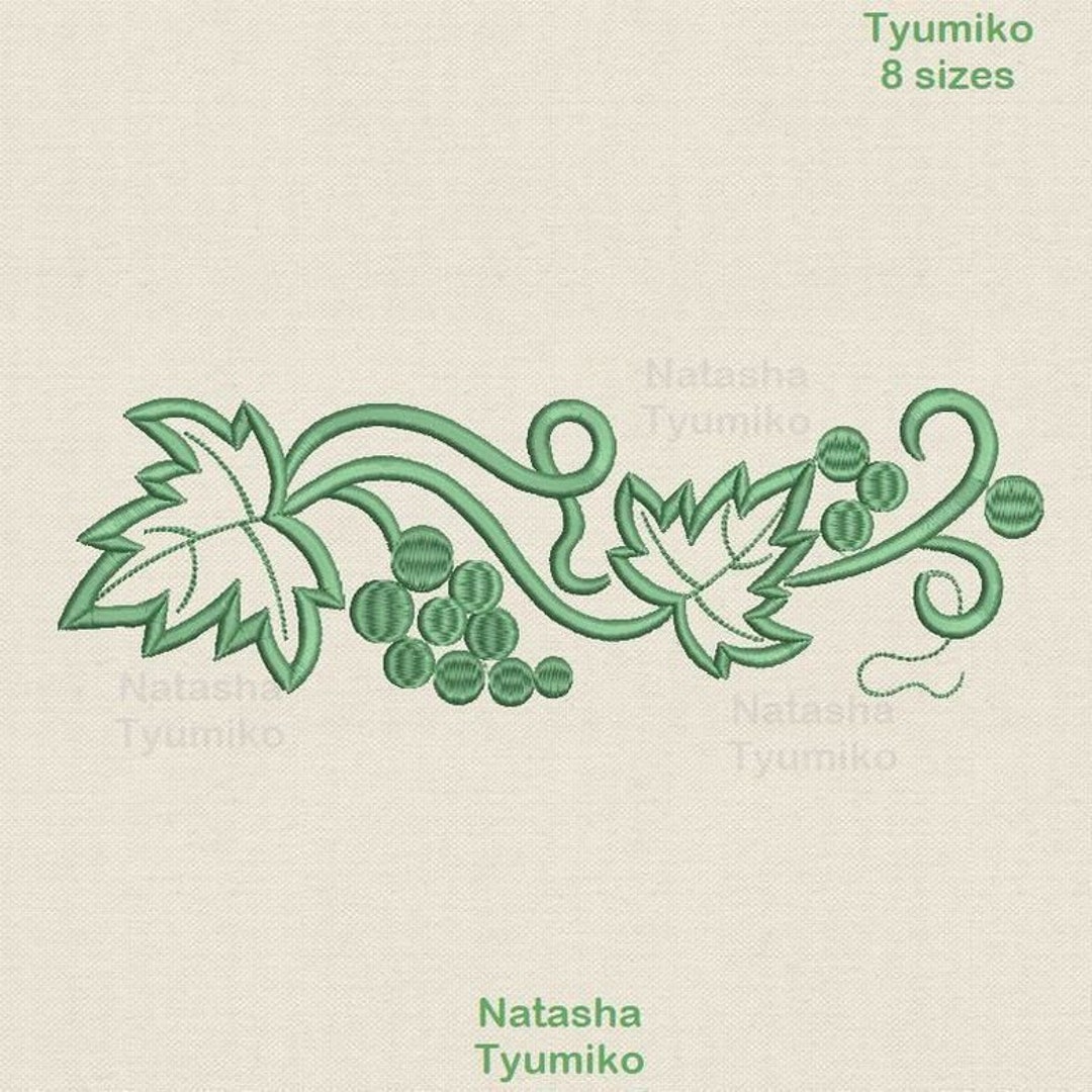 Border Grape Embroidery Design, Religious Grape Embroidery Pattern for ...