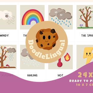 Educational Flashcards in DUTCH Language 24 WEATHER Flashcards for ...