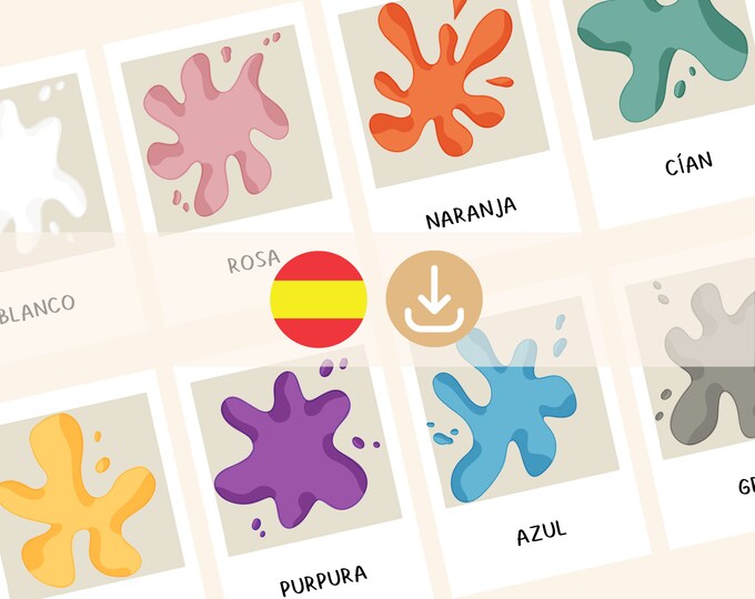 Tarjetas de colores imprimibles para niños ingles-español - Etsy México