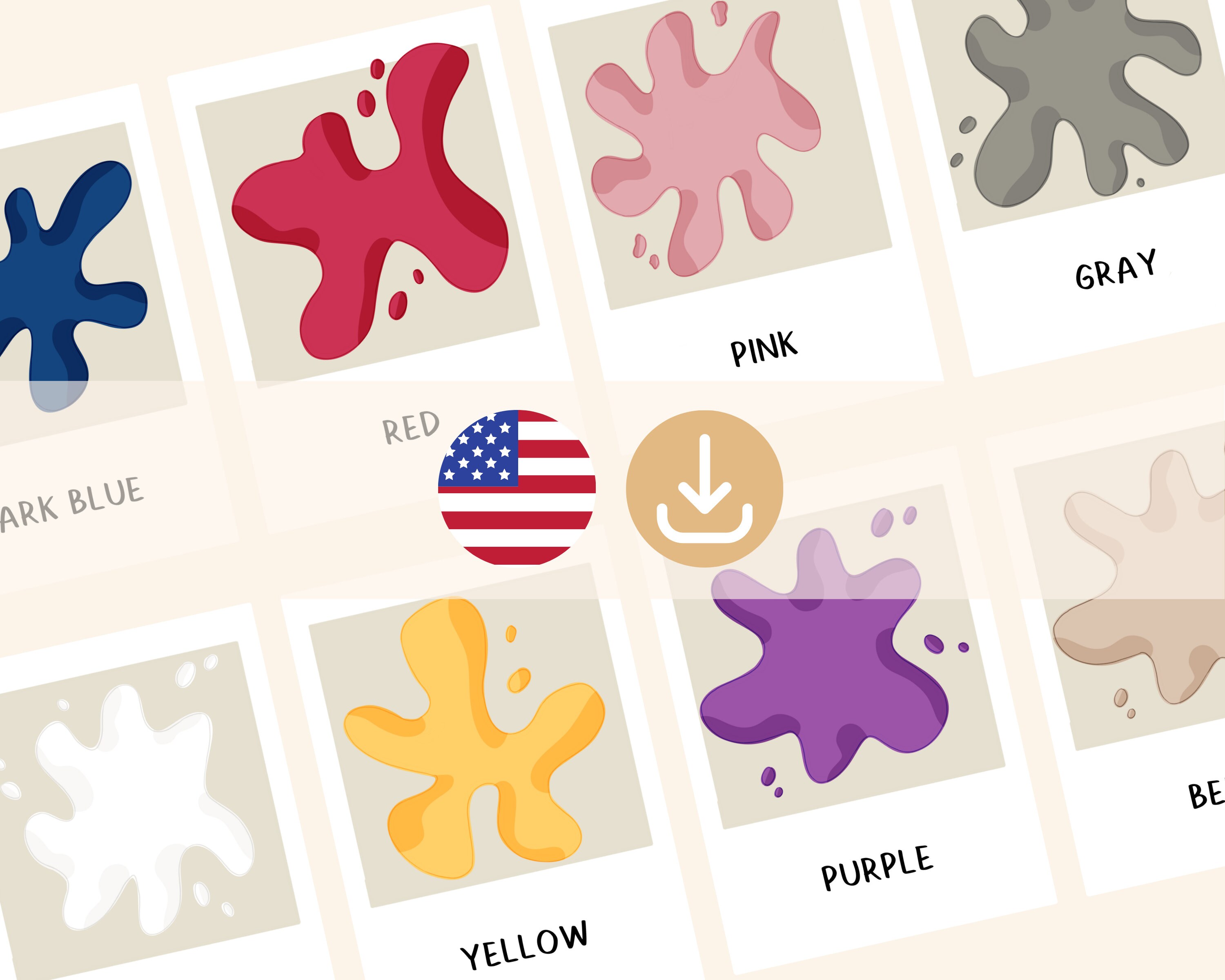 Educational Flashcards in ENGLISH Language 15 COLORS Flashcards for ...