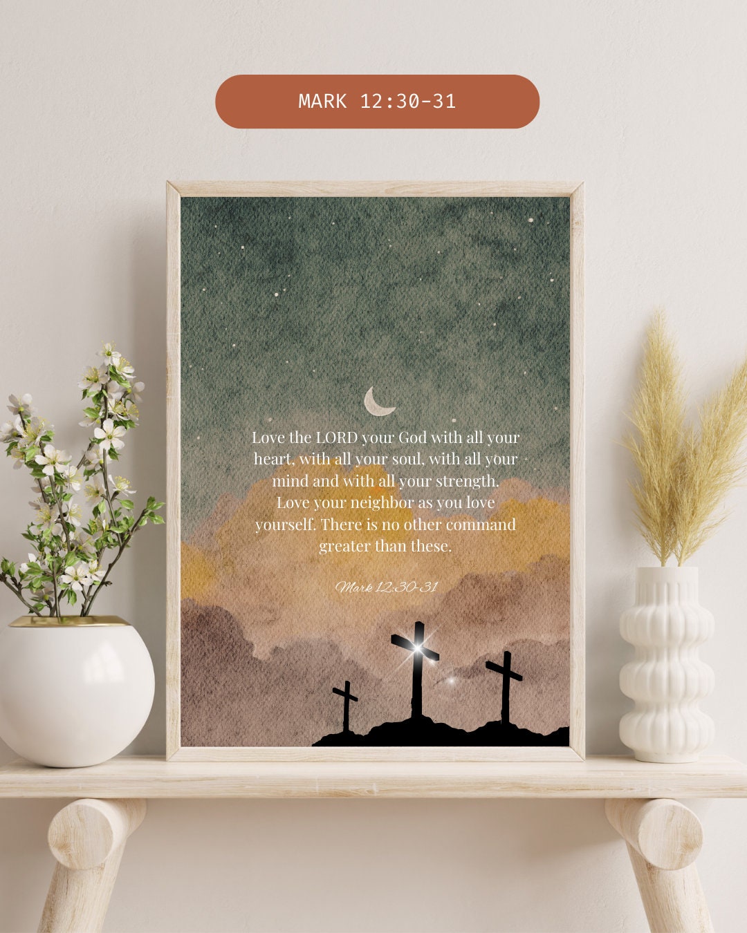 Mark 12:30-31, Love the LORD Your GOD With All Your Heart, Christian ...