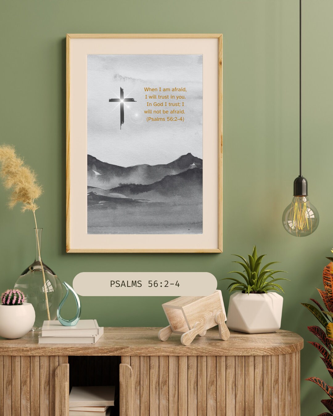 Psalms 56: 2-4, When I Am Afraid, Bible Verse, Wall Art, Christian ...