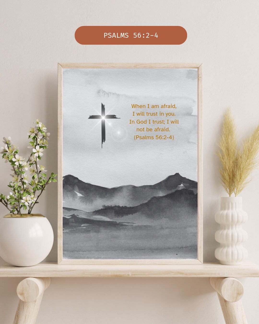 Psalms 56:2-4, Christian Poster, Christian Inspiration, Trust in Jesus ...