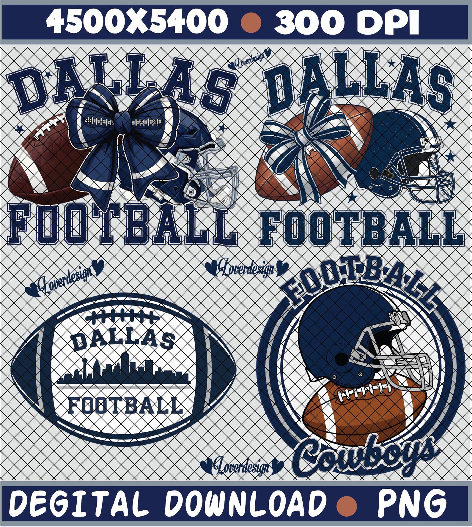 Vintage Dallas Football 4 PNG Bundle, Game Day Png, Dallas Football Png ...