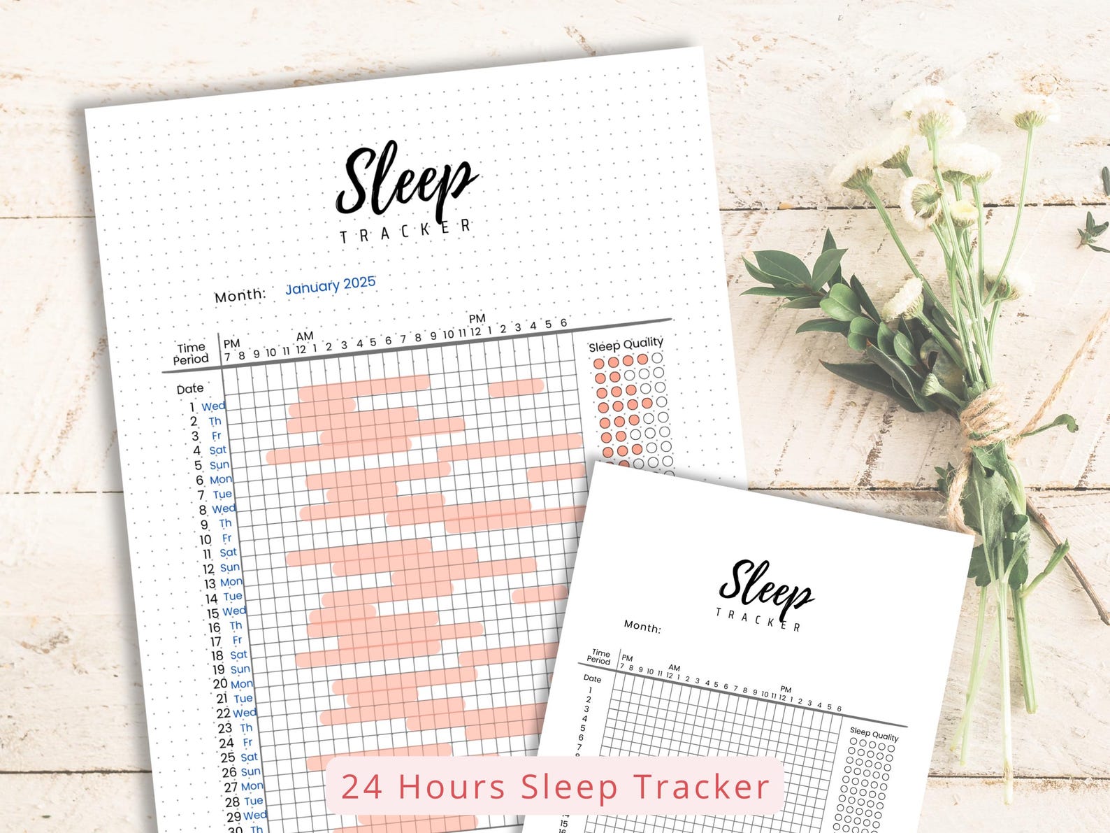 Premade Bullet Journal, Pixel Habit Tracker, Pixel Sleep Tracker, Self ...
