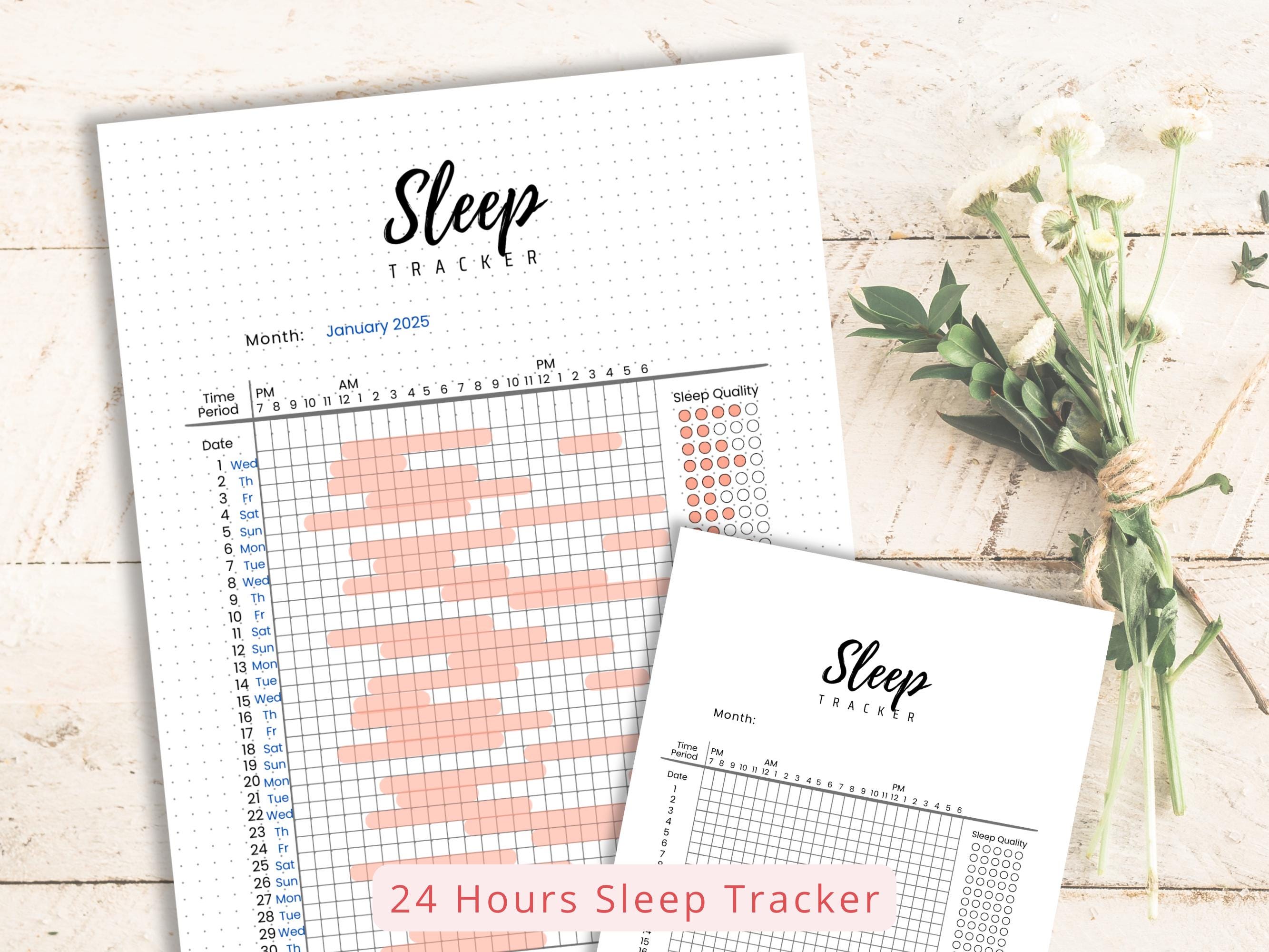 Premade Bullet Journal, Pixel Habit Tracker, Pixel Sleep Tracker, Self ...