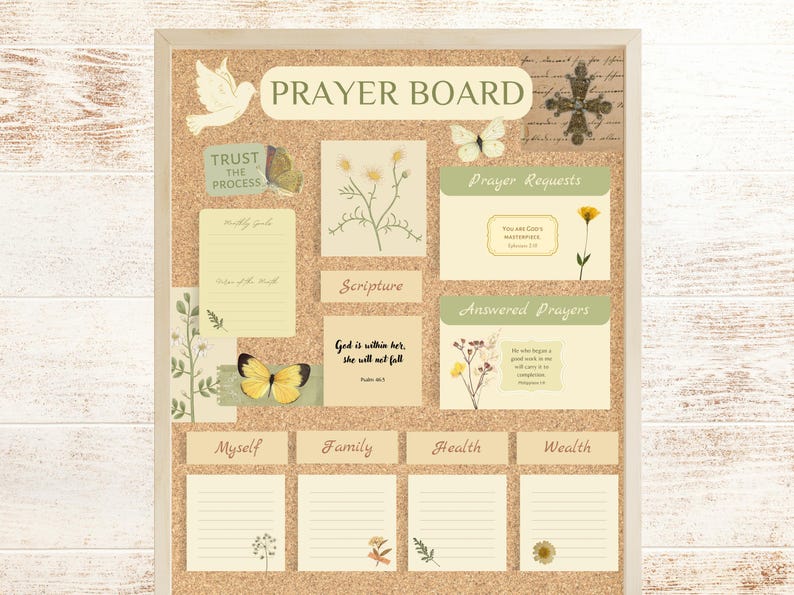 Neutral Prayer Board Kit | Printable Prayer Boards Template With ...