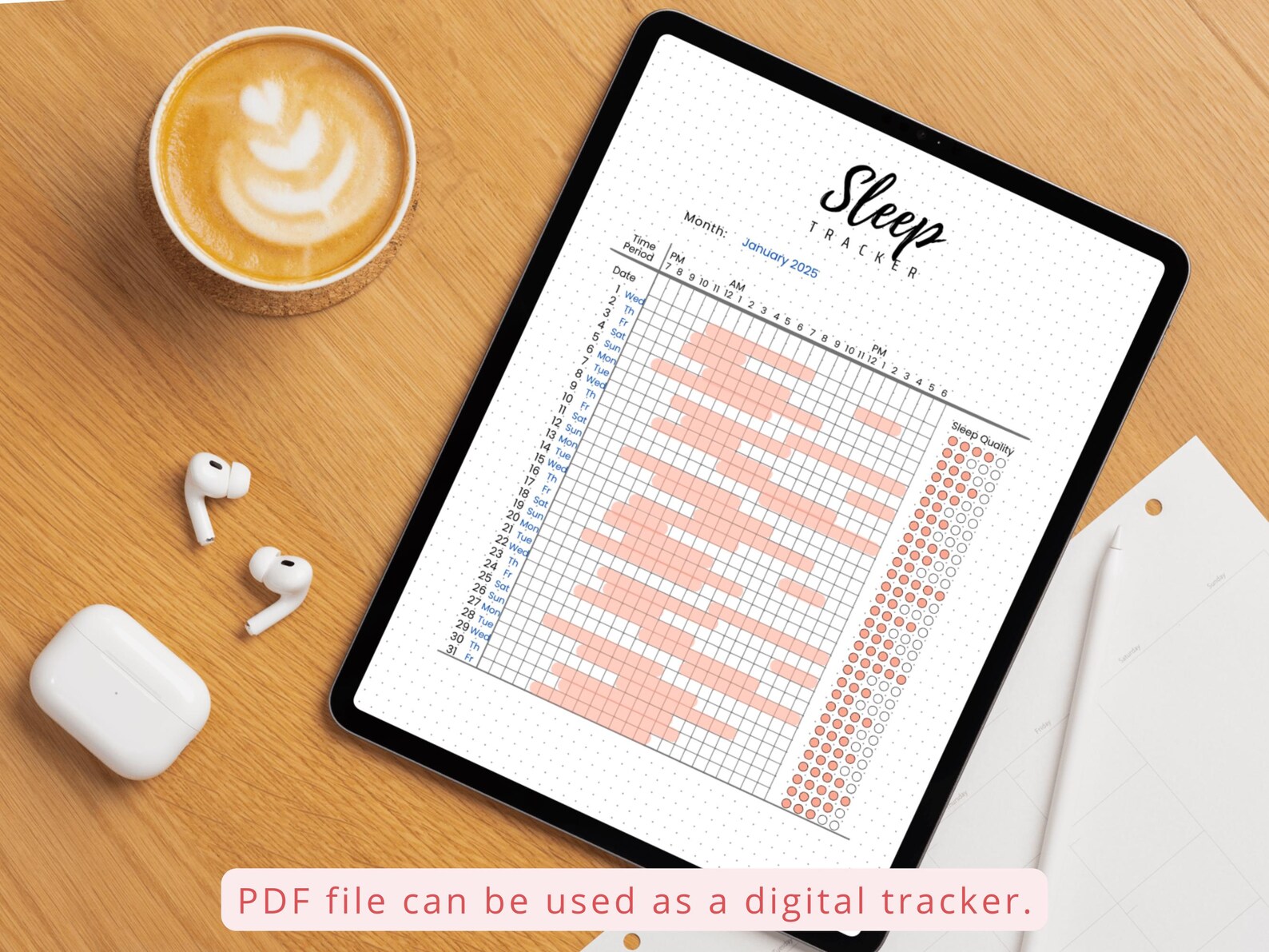 Premade Bullet Journal, Pixel Habit Tracker, Pixel Sleep Tracker, Self ...