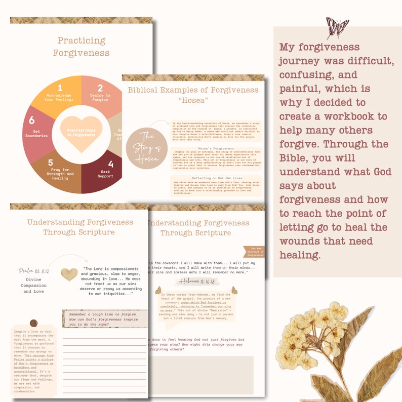 Forgiveness Workbook, Christian Workbook, Healing Book, Journal, Bible ...