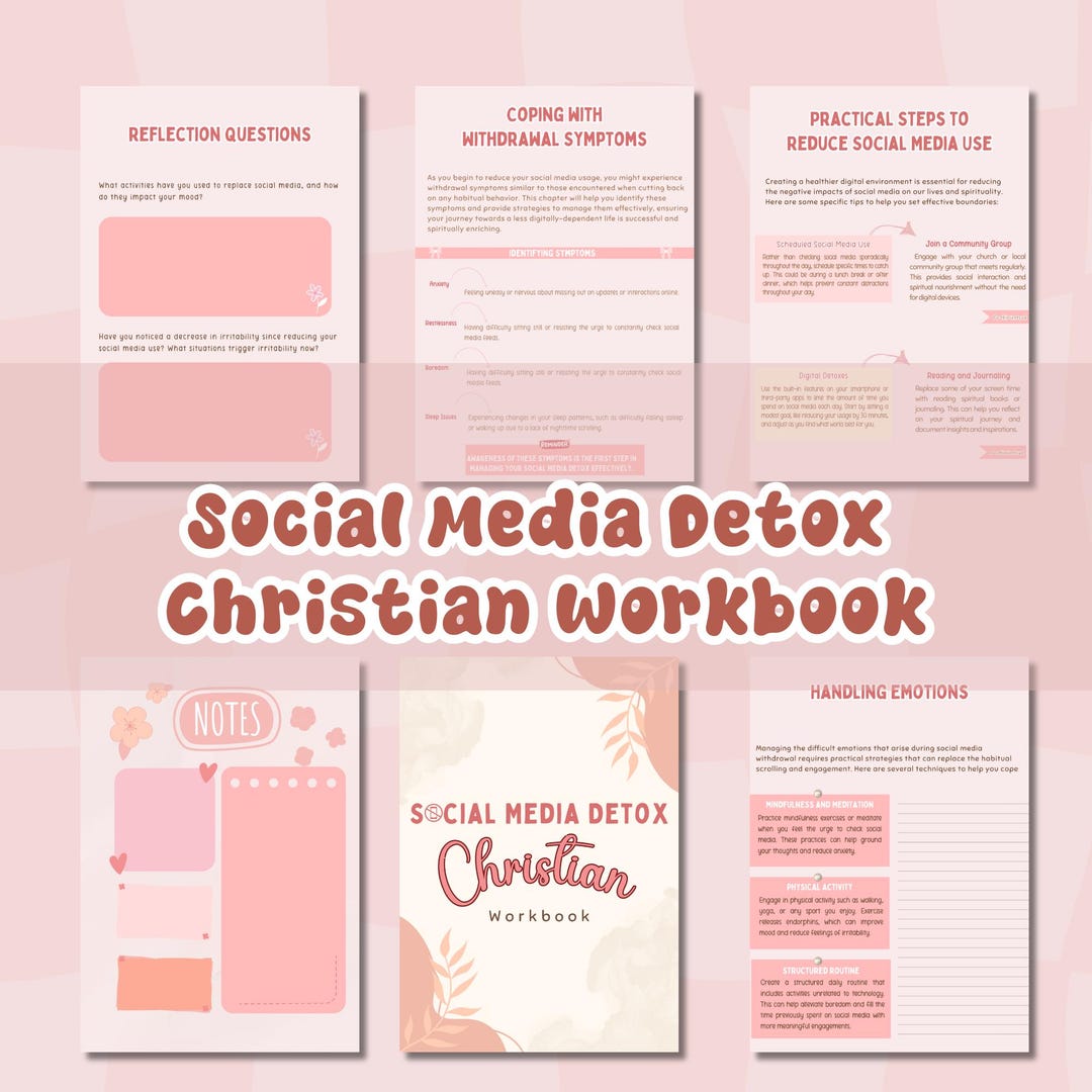 Digital Christian Workbook, Social Media Detox, Church Gift, Printable ...