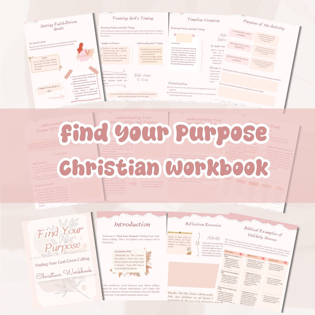 Find Your Purpose Workbook, Christian, Find Yourself Journal, Church ...