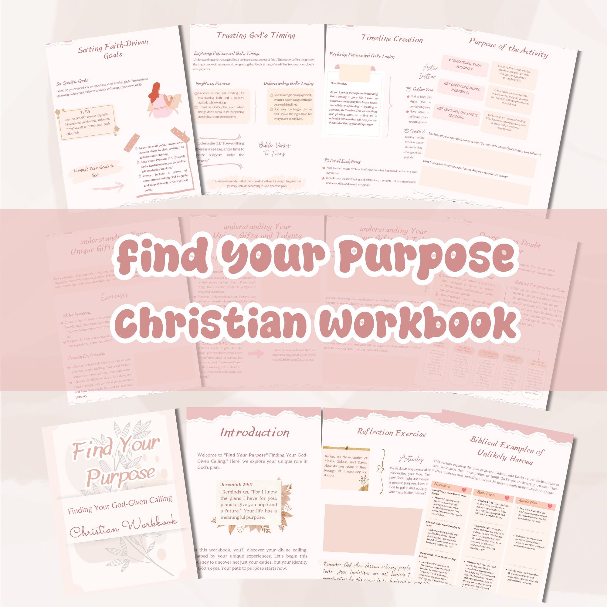 Find Your Purpose Workbook, Christian, Find Yourself Journal, Church ...
