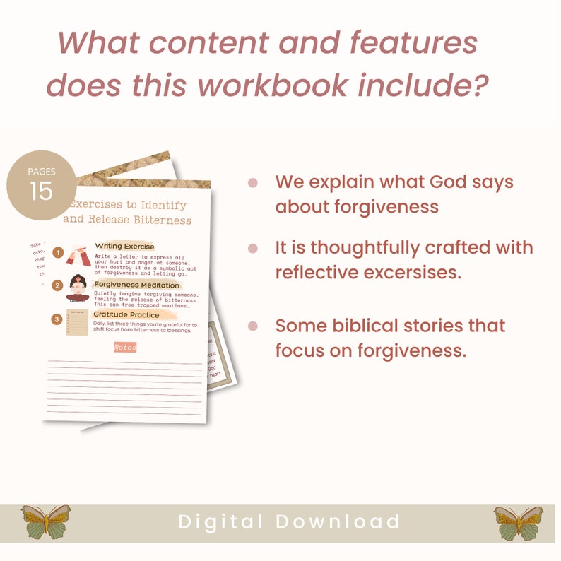 Forgiveness Workbook, Christian Workbook, Healing Book, Journal, Bible ...
