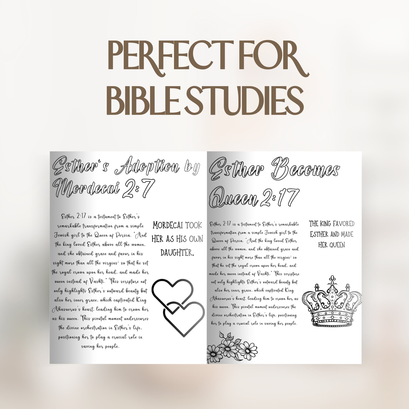 Bible Book of Esther, Coloring, Journaling, Digital Download, Bible ...