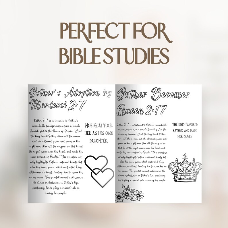 Bible Book of Esther, Coloring, Journaling, Digital Download, Bible ...