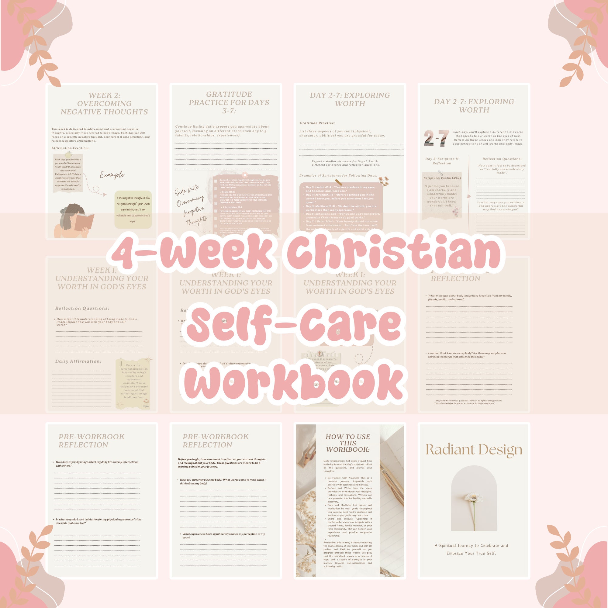 Christian Self-love Workbook, Self-love Book, Spiritual Growth Journal ...
