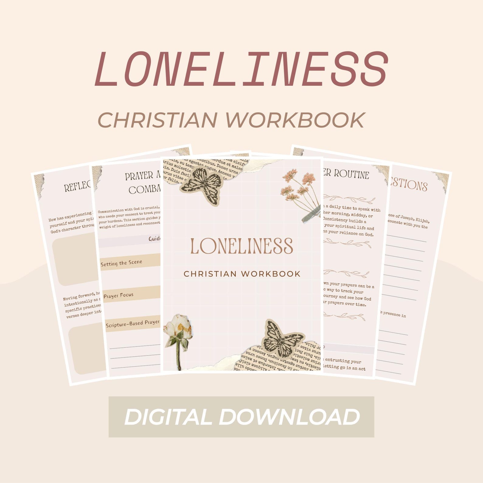 Loneliness Christian Workbook, Digital Download, Bible Study Tool ...