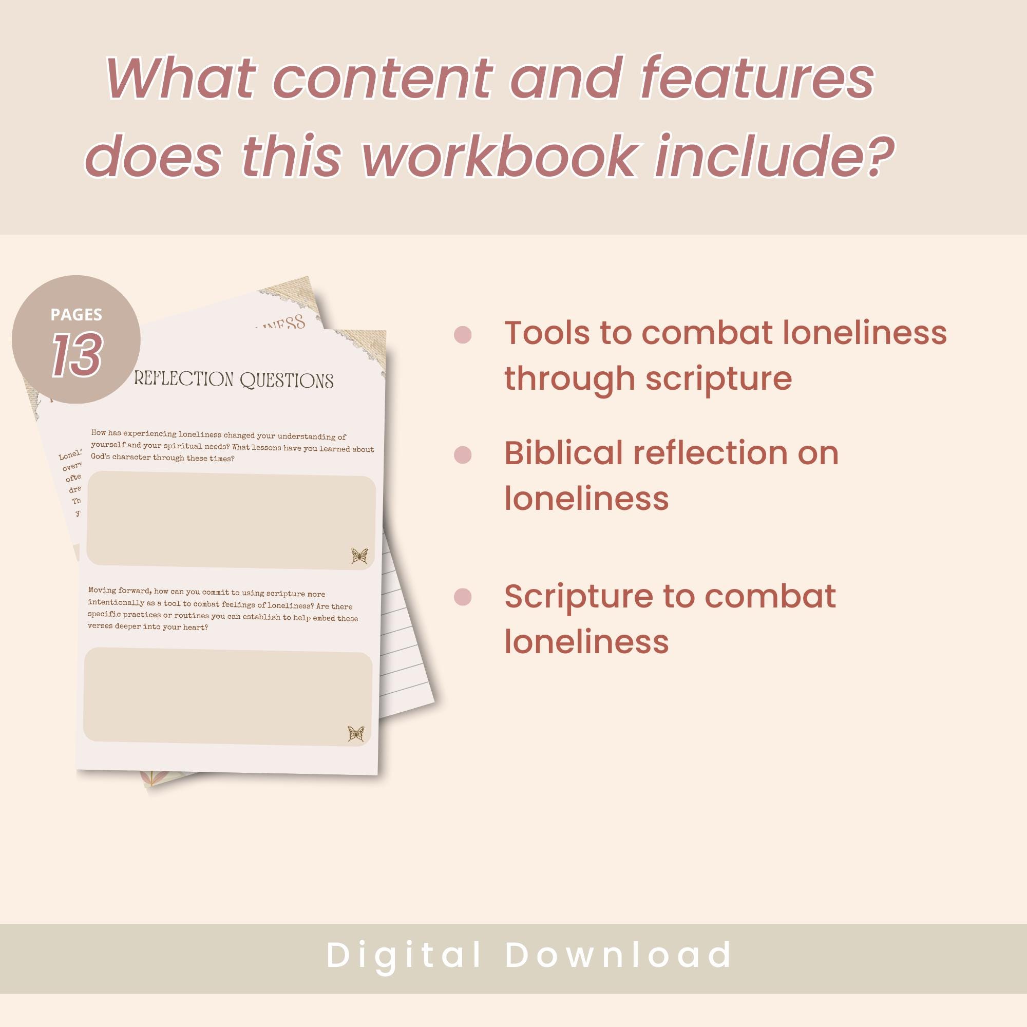 Loneliness Christian Workbook, Digital Download, Bible Study Tool ...