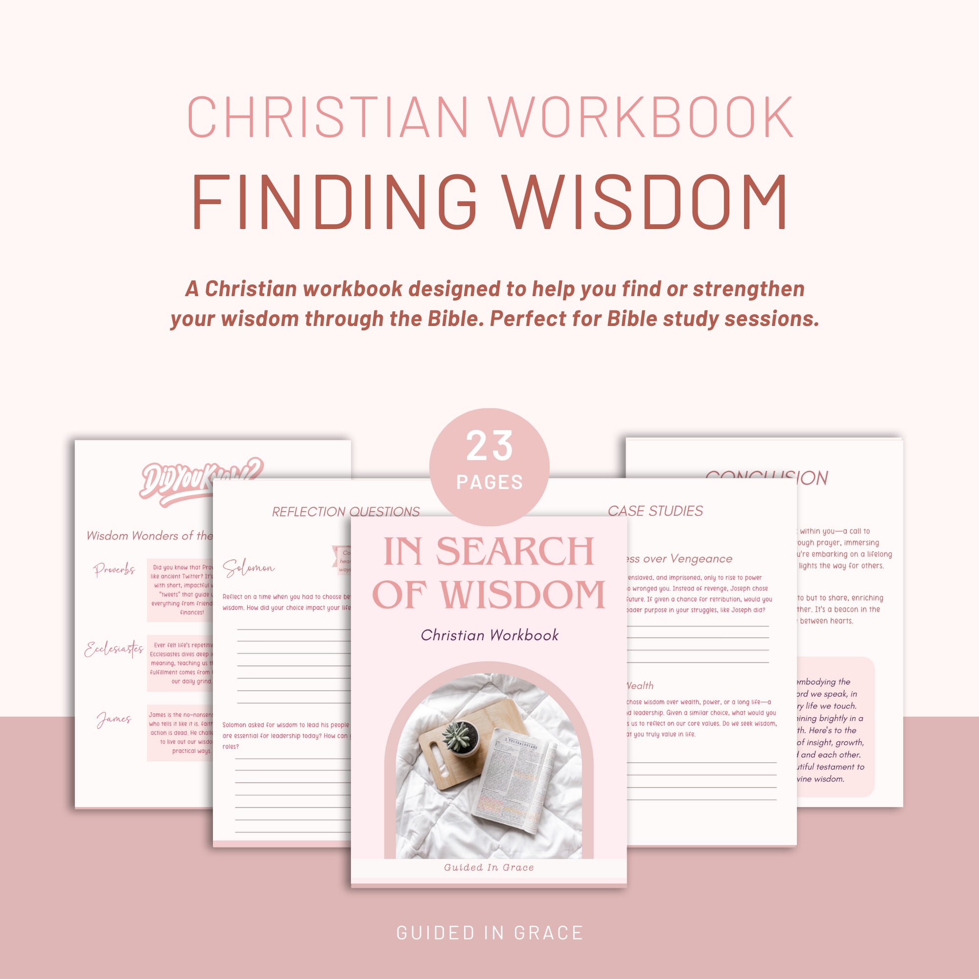 Finding Wisdom Workbook, Christian Workbook, Digital Download, Bible ...