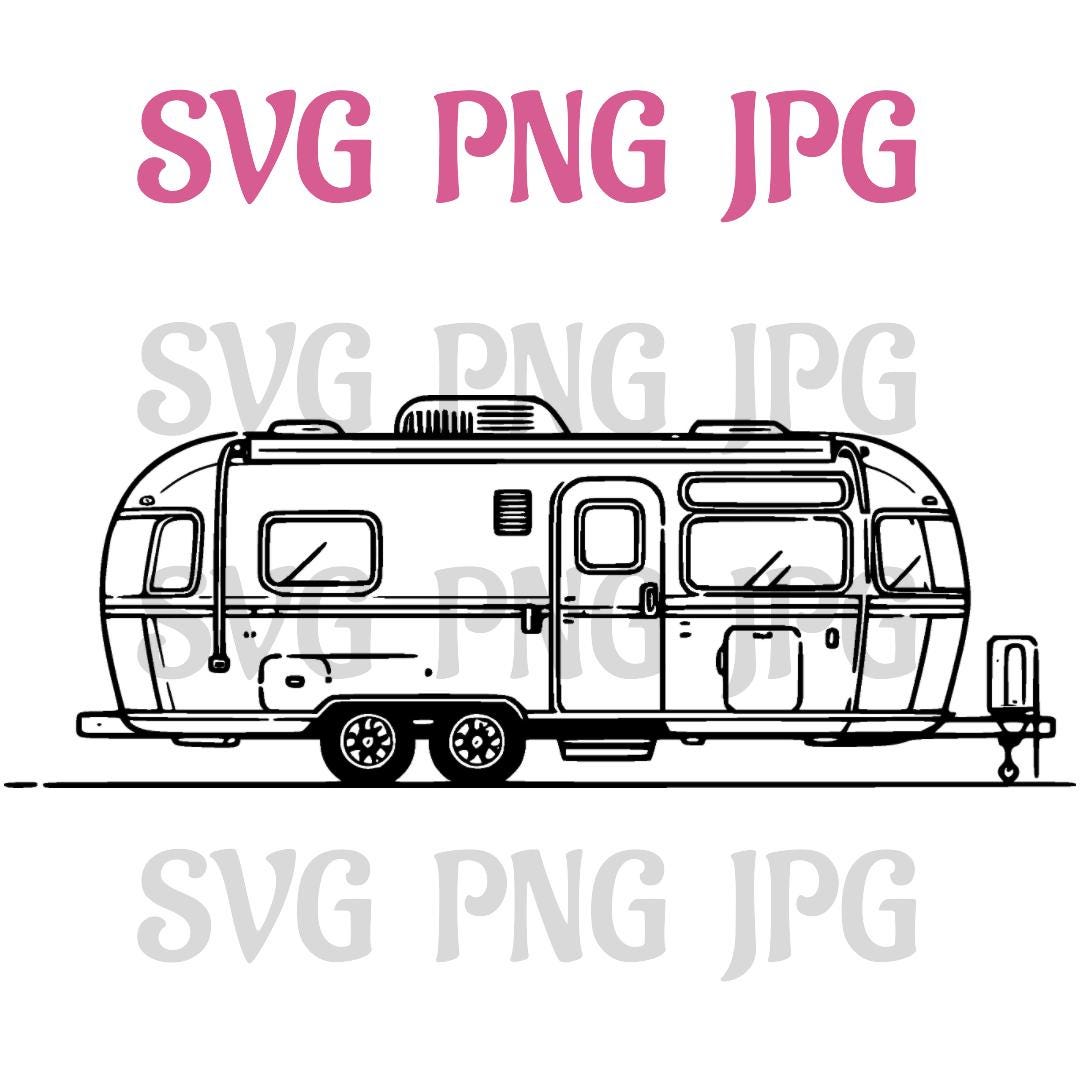 Airstream Inspired Caravan Camper Line Art Digital Download, Silhouette ...