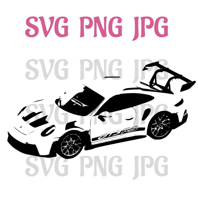 Porsche 911 GT3 RS Inspired Supercar Digital Download, Auto Silhouette ...