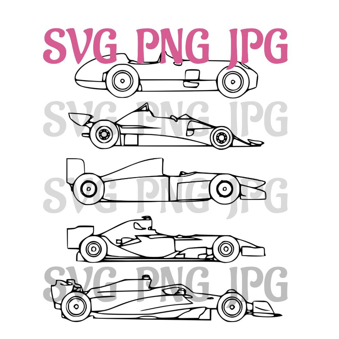 F1 Evolution, Formula One Motor Racing Car, Line Art Digital Download ...