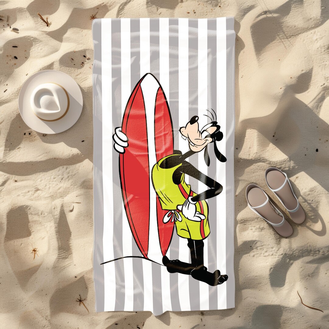 Goofy Surfboard Beach Towel,striped Quick-dry Summer Towel, Soft and ...