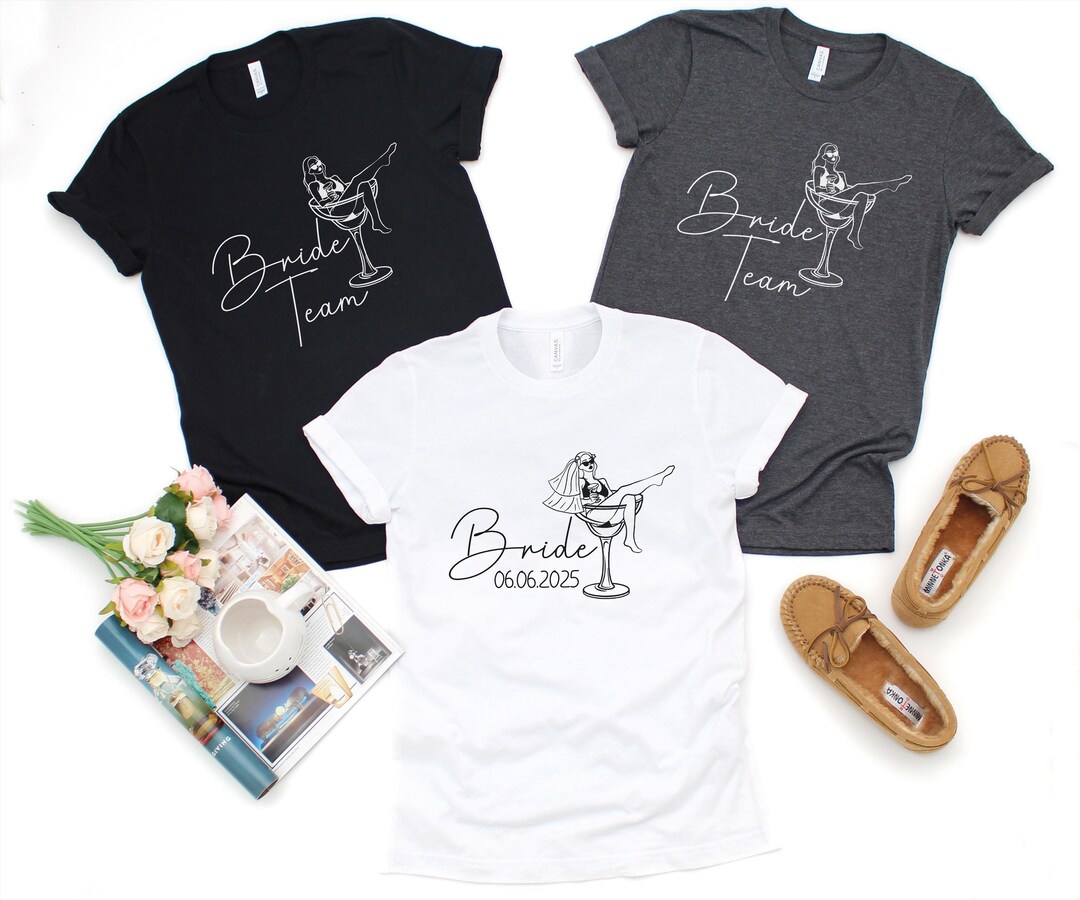 Personalized Bachelorette Party Shirts, Bride Team Matching T-shirts ...