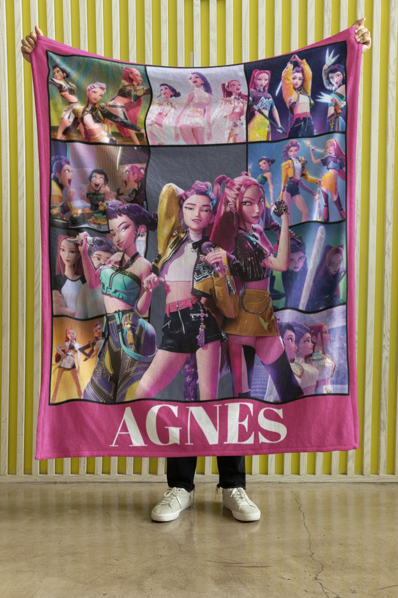 Custom Name K-pop Blanket, Personalized Idol Collage Throw, Cozy Fleece ...