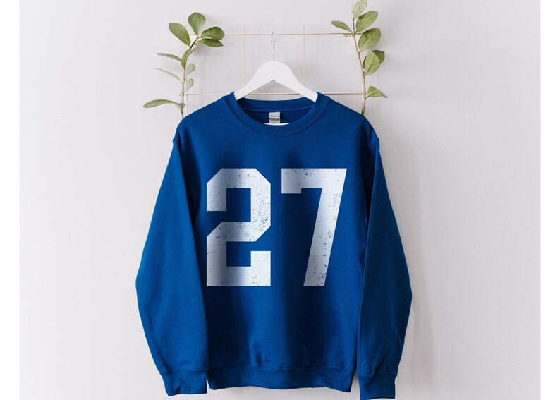 Custom Jersey Number Sweatshirt , Bold Distressed Style With ...