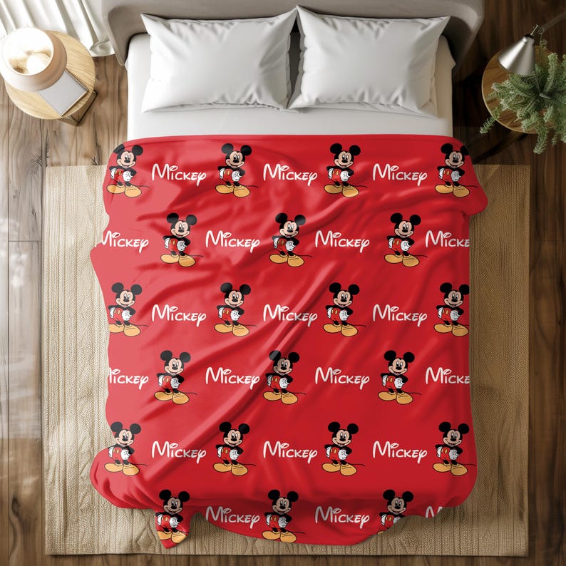 Mickey Mouse Blanket, Custom Disney Throw, Cozy Kids Room Accent ...
