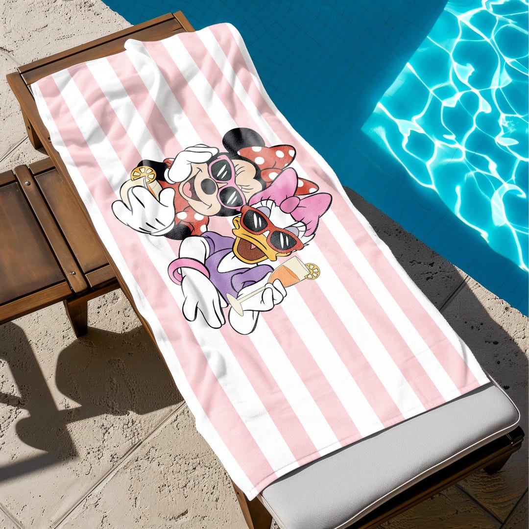 Minnie Mouse and Daisy Beach Towel,cute Cartoon Beach Towel, Girls ...