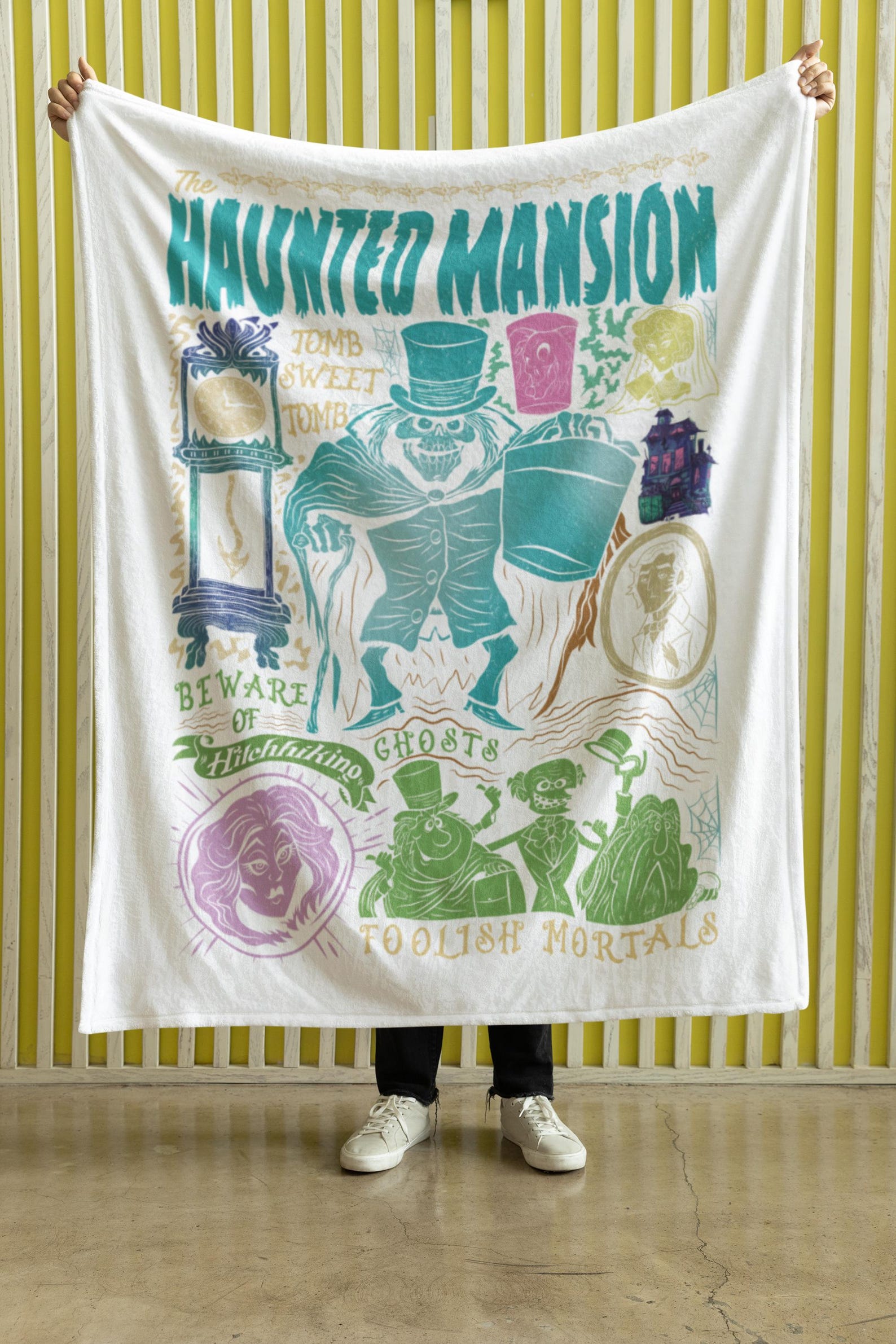 Haunted Mansion Blanket, Spooky Ghost Throw, Halloween Home Decor ...