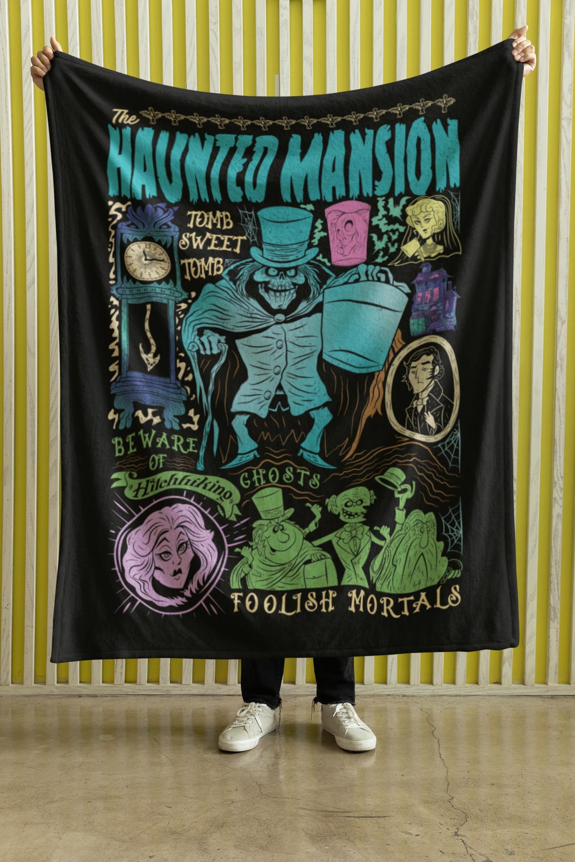 Haunted Mansion Blanket, Spooky Ghost Throw, Halloween Home Decor ...