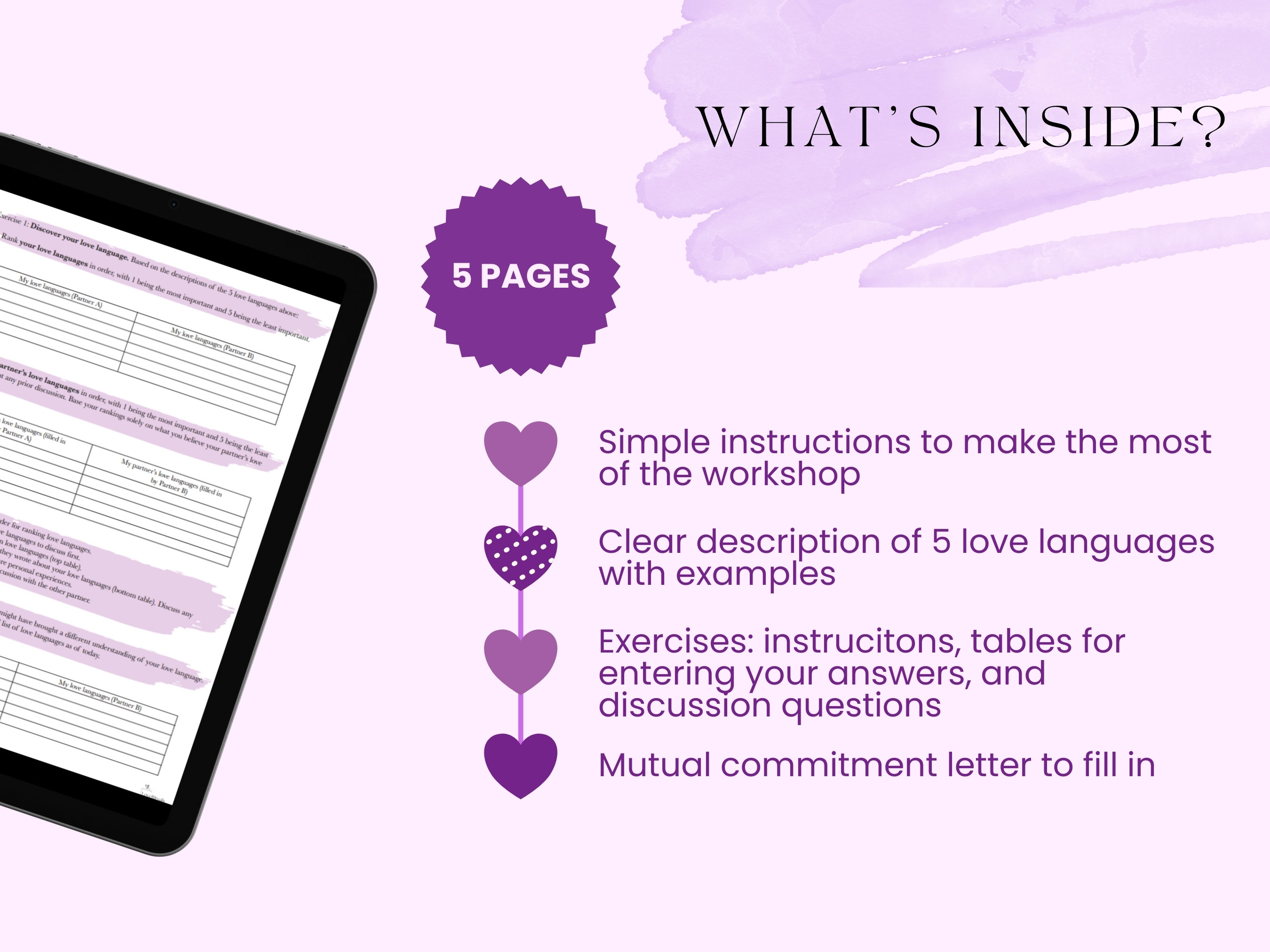 Love Languages Workshop for Couples Relationship Worksheets Romantic ...