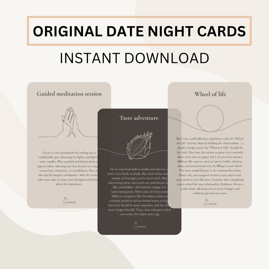 Date Night Cards - Hand-drawn Illustrations, Ideal for Date Night ...
