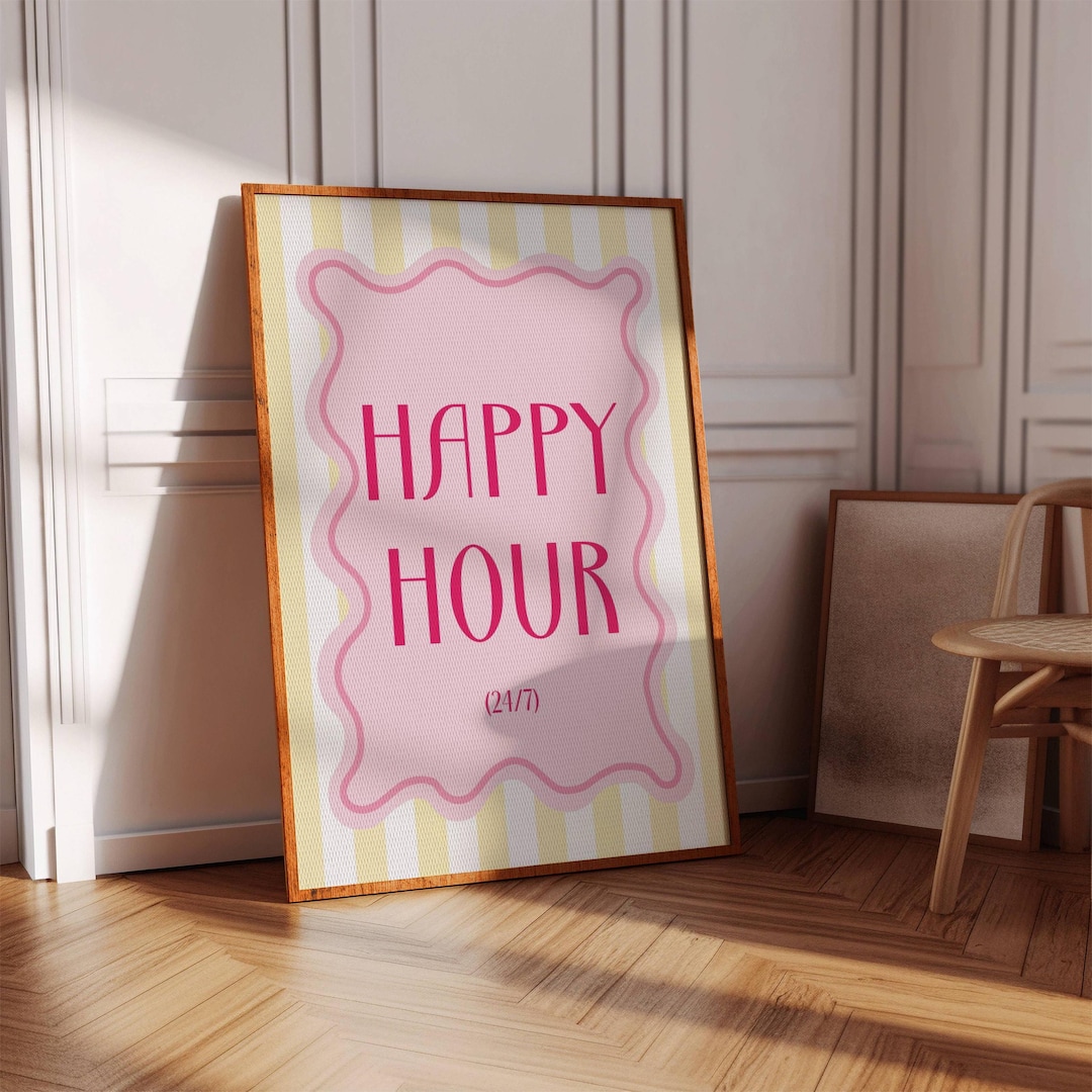 Happy Hour Quote Print: Trendy Bar Cart Decor (digital Download) - Etsy