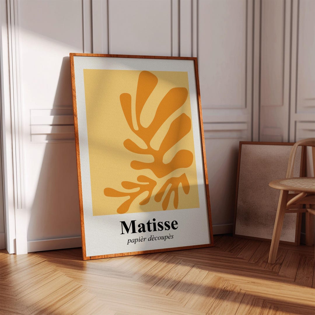 Matisse Style Wall Art: Orange Floral Print (instant Download) - Etsy