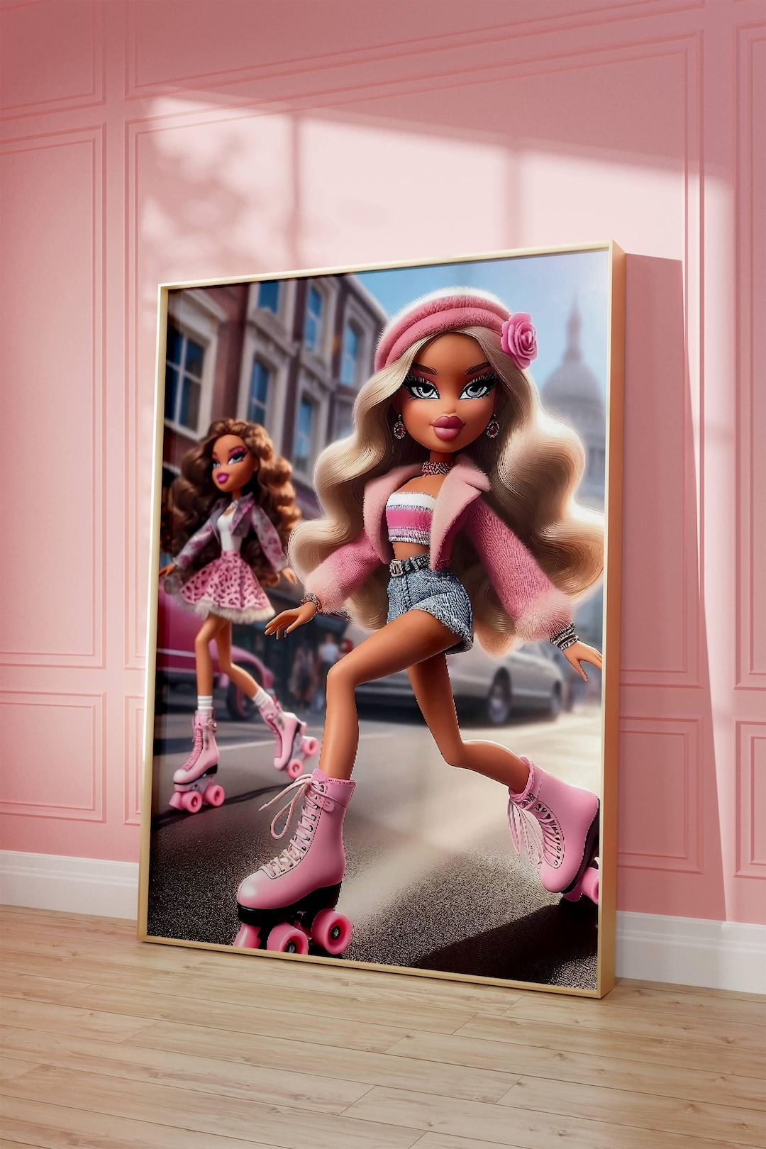 Retro Roller Skate Art | Roller Skating Poster | Girly Wall Art ...